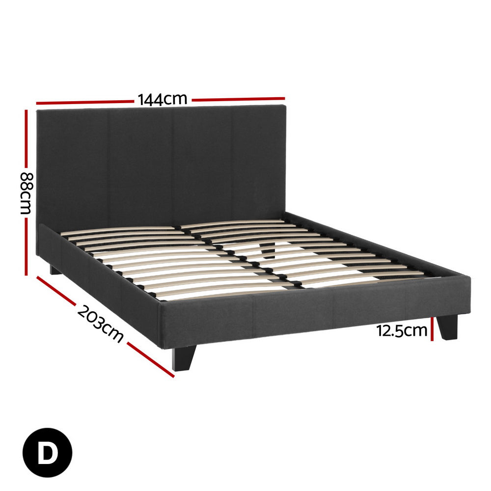 Artiss BedStory Double Bed Frame Mattress Set Platform Upholstered Hyb