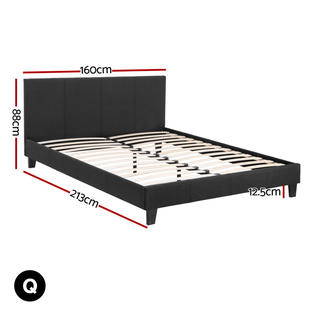 Artiss BedStory Queen Bed Frame Mattress Set Platform Upholstered Hybr