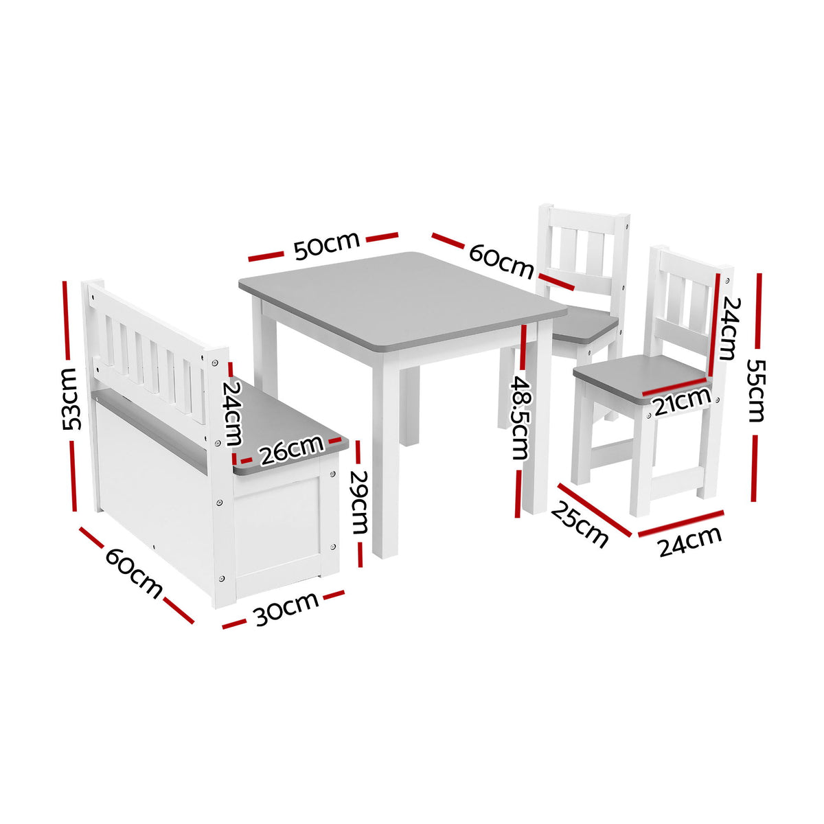 Keezi 2 in 1 Kids Table and Chair Set, Activity Table with Storage Ben