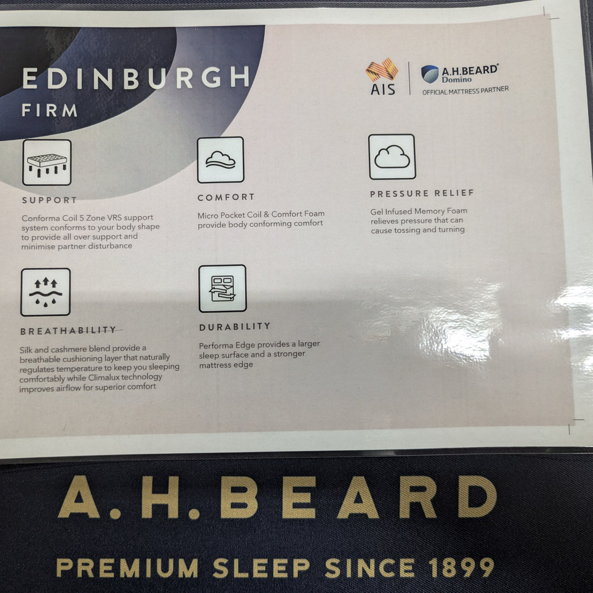 A.H. Beard Domino Edinburgh Mattress | Premium Comfort