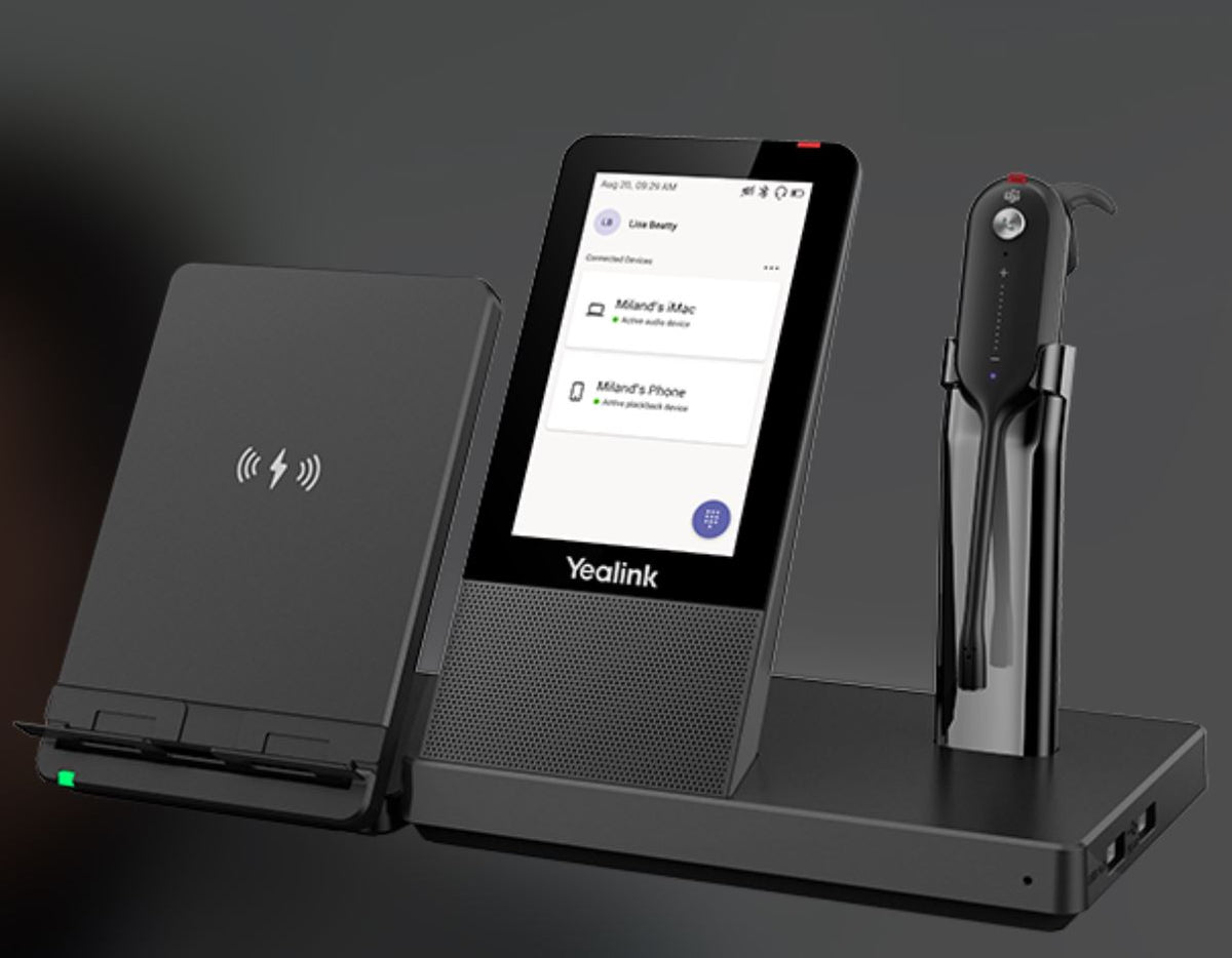 YEALINK WH67 Standard UC DECT Wireless Headset With Touchscreen, Busy