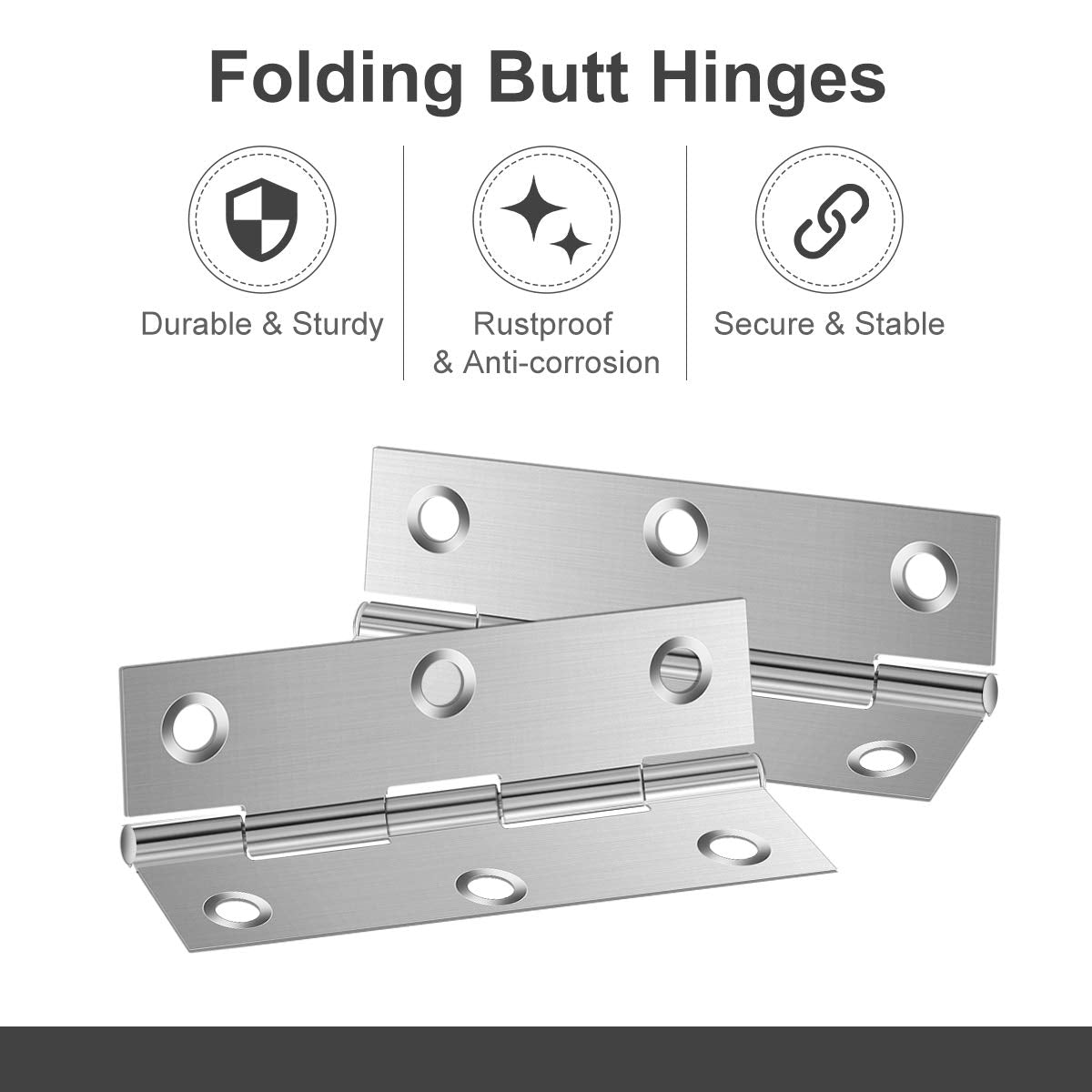 Pack of 20 Hinge 3 Inch Stainless Steel Door Hinges Cabinet Door Hinge