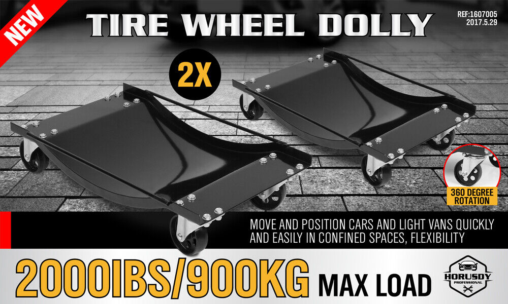 2-Piece Wheel Dolly Car Positioning Jack 450kg Vehicle Mover Transport ...