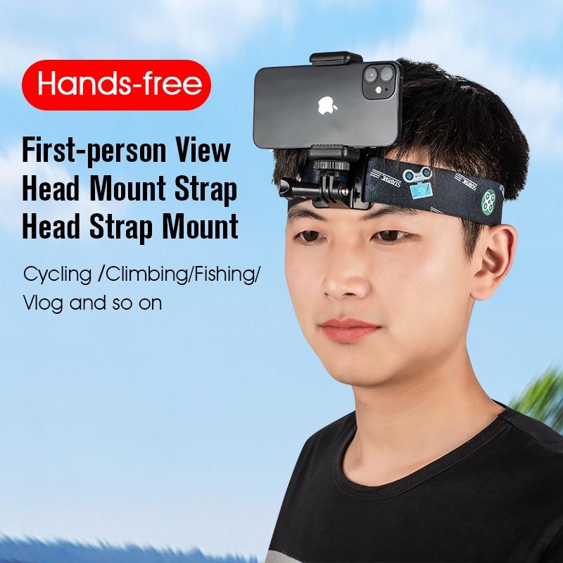 Universal Action Camera Head Strap Mount - Black