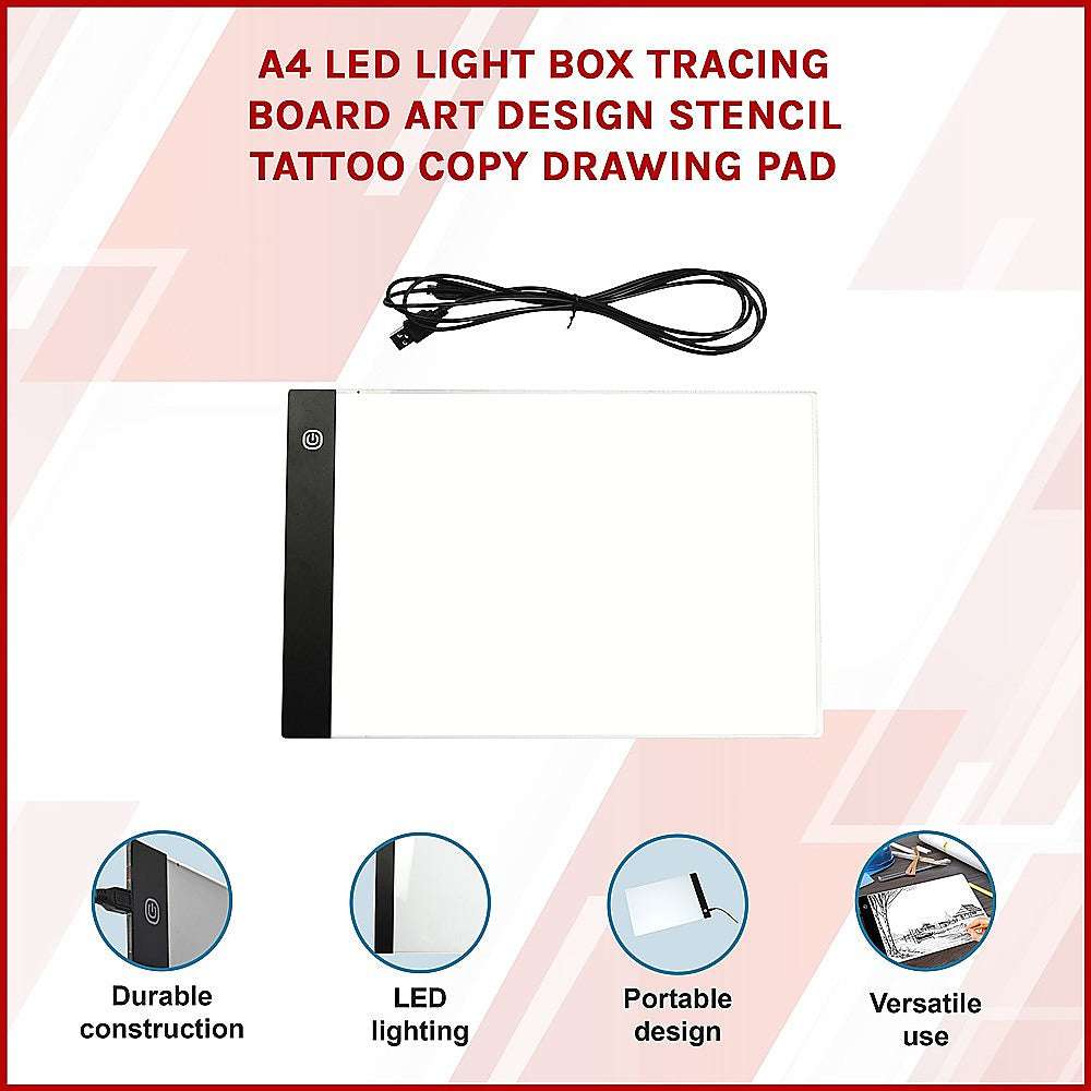 A4 LED Light Box Tracing Board Art Design Stencil Tattoo Copy Drawing