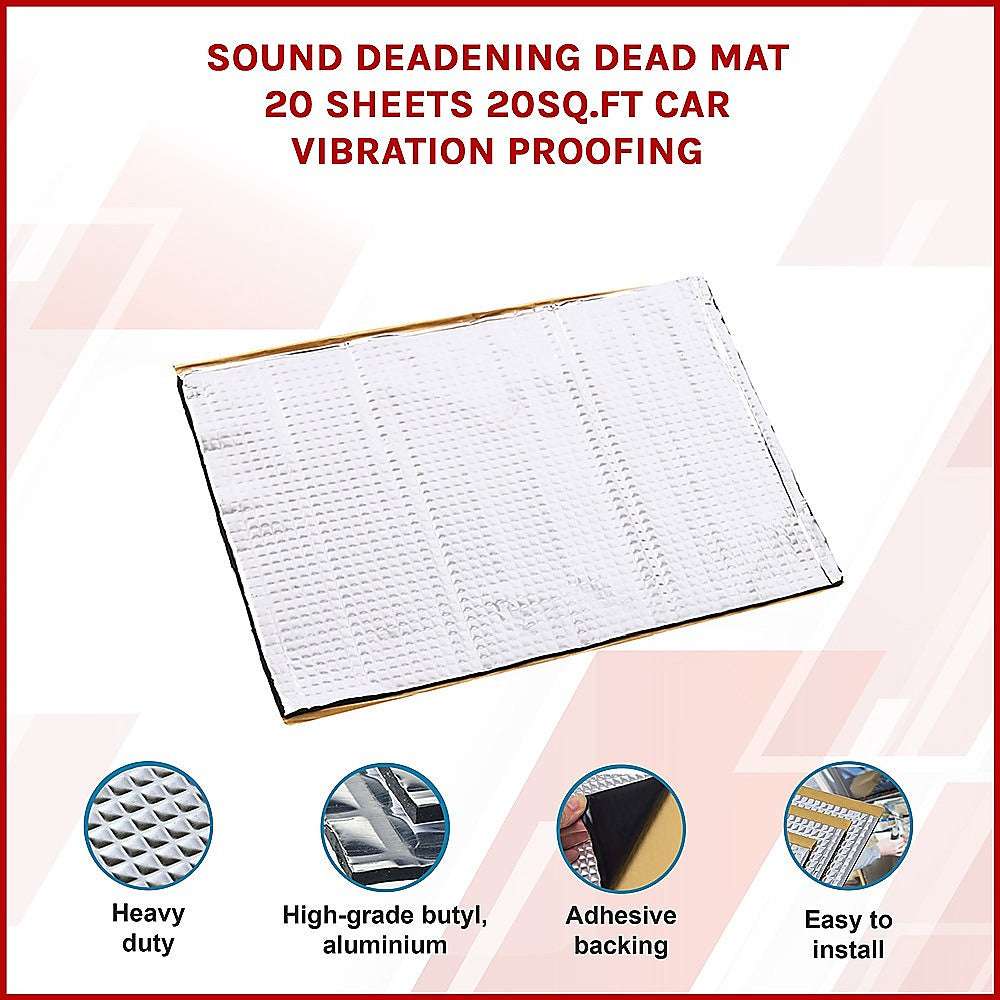 Sound Deadening Dead Mat 20 Sheets 20sq.ft Car Vibration Proofing