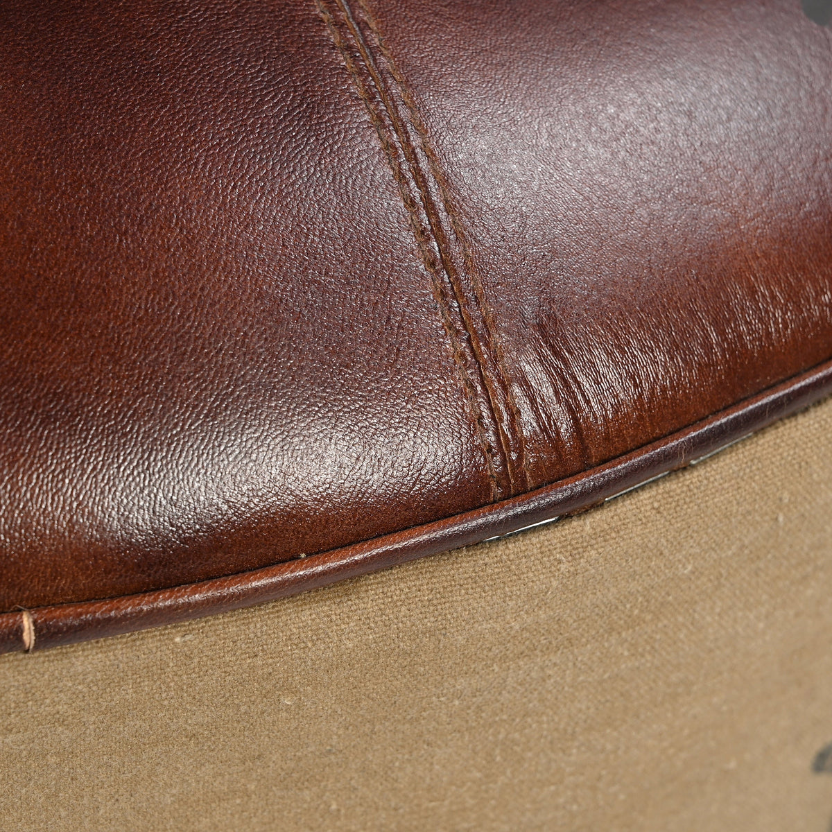 VINTAGE ROUND OTTOMAN